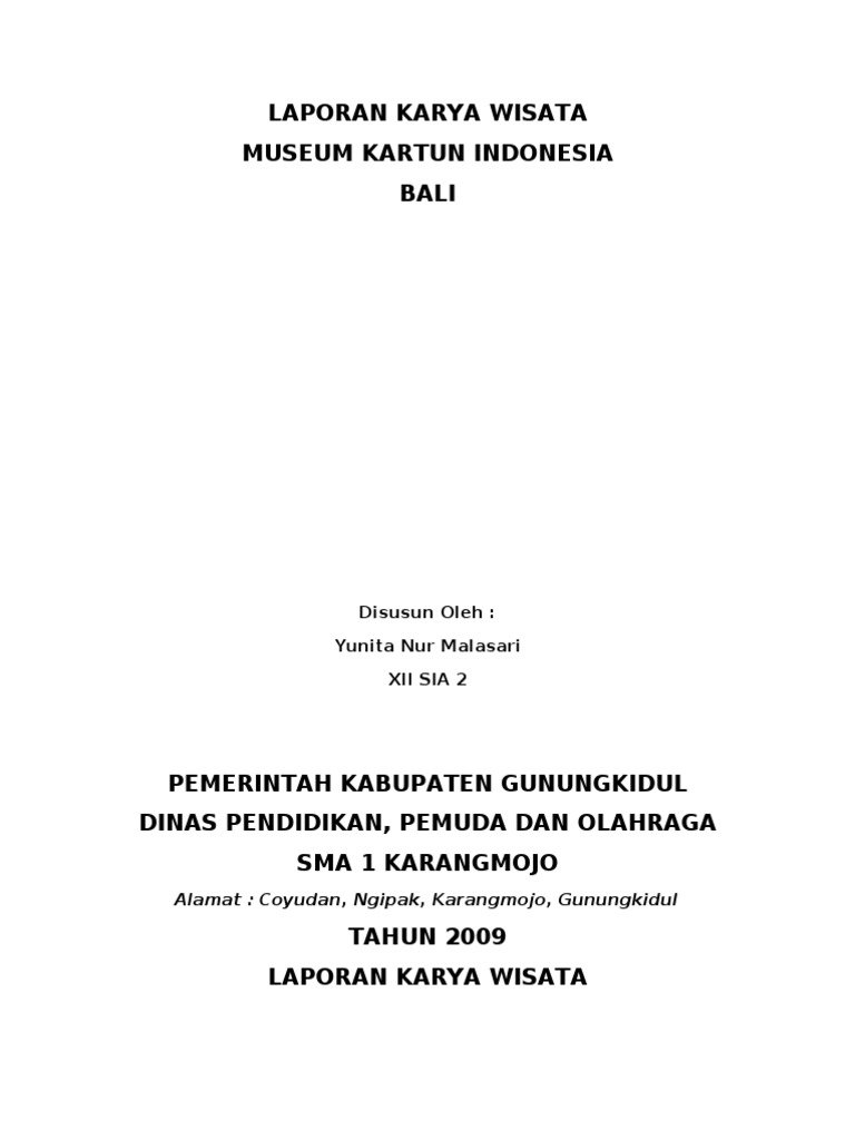 Laporan Karya Wisata | PDF | Karier & Perkembangan | Ilmu Sosial