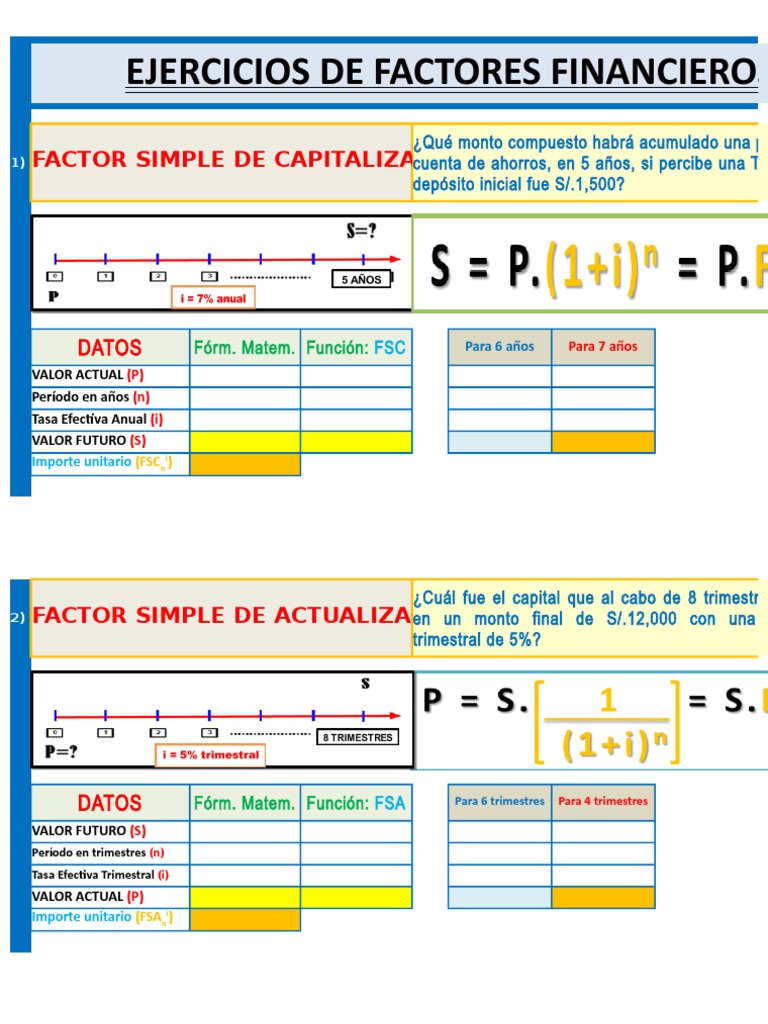 09 Clase 4 - Factores Financieros - Ejercicios | Física y matemáticas | Matemáticas
