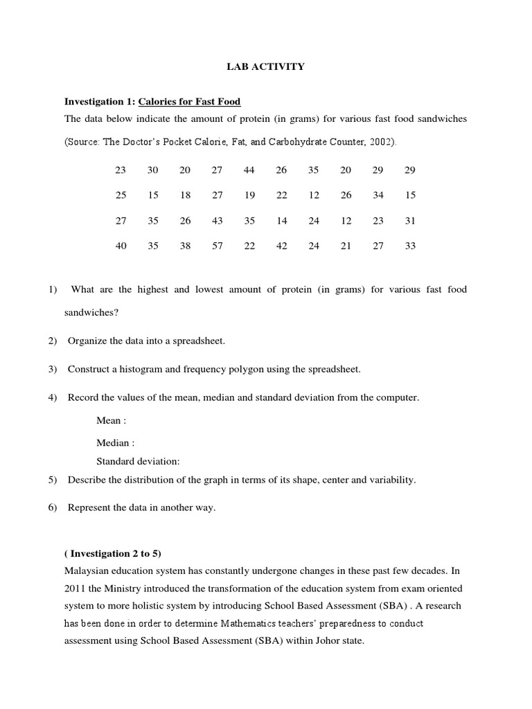 Lab Activity | PDF | Analysis Of Variance | Mean