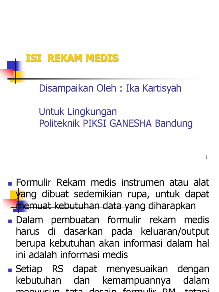 Isi Rekam Medis | PDF