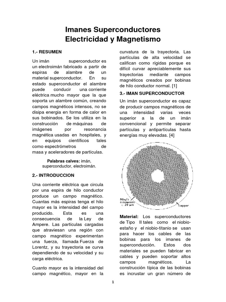 Imanes Superconductores | PDF | Superconductividad | Corriente eléctrica