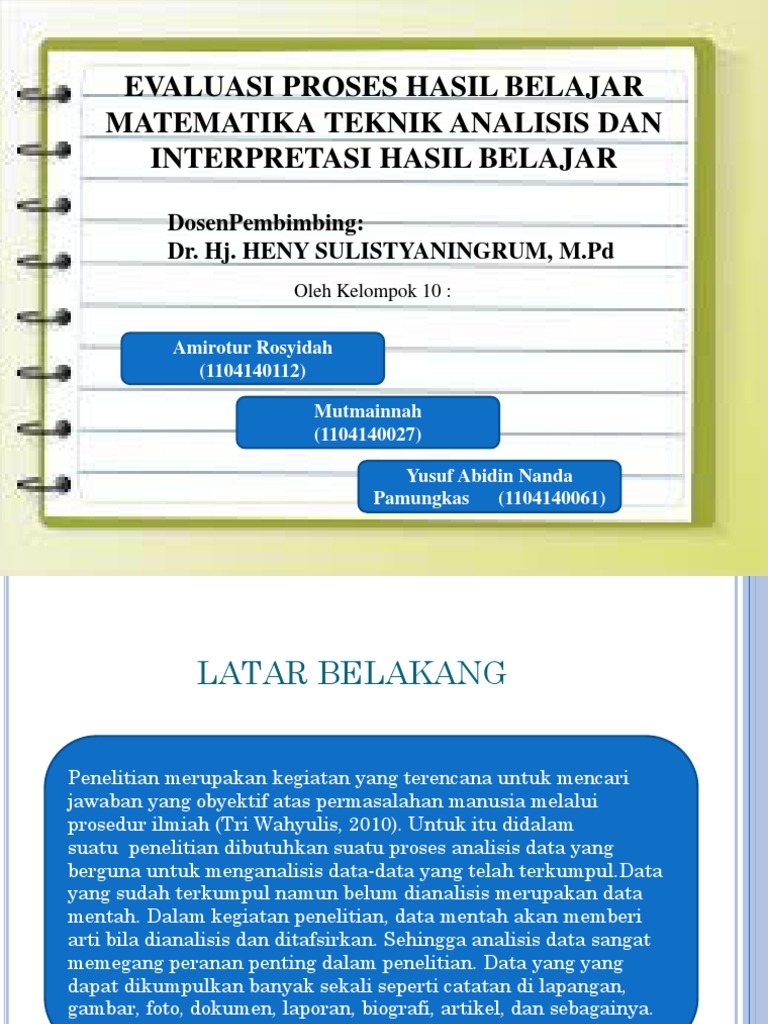 Teknik Analisis Dan Interpretasi Hasil Belajar | PDF