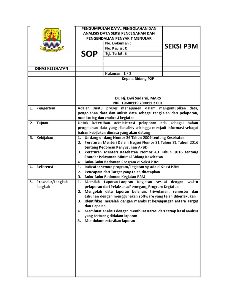 Sop Pengumpulan Dan Analisis Data | PDF