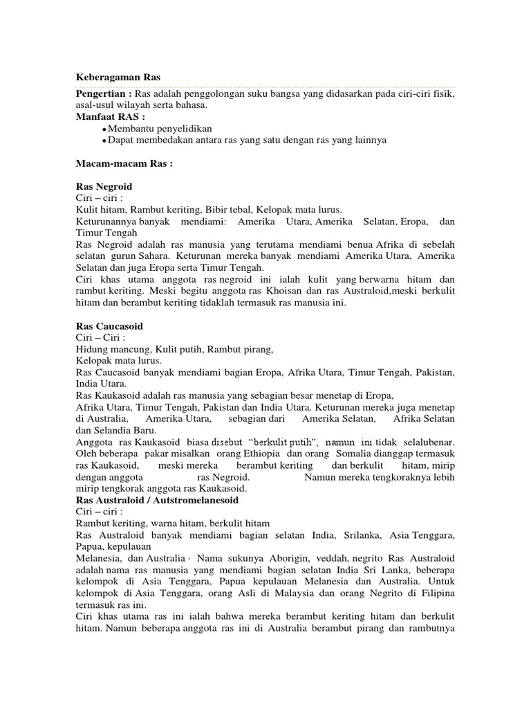 Keberagaman Ras | PDF