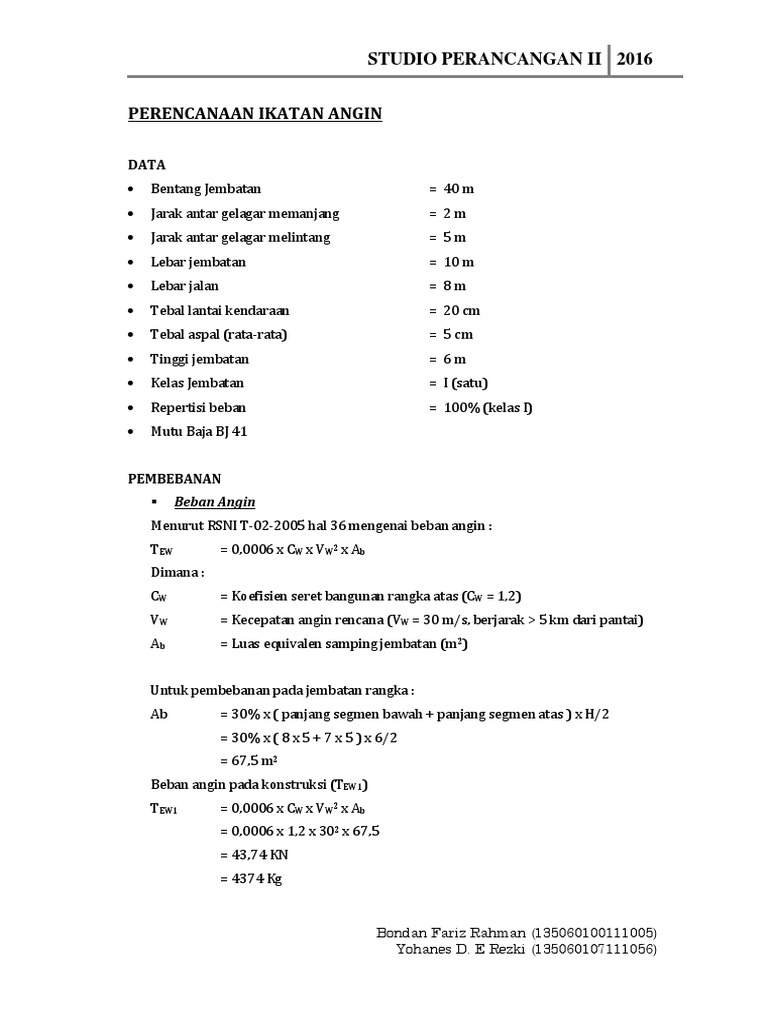 Perencanaan Ikatan Angin | PDF | Sains & Matematika