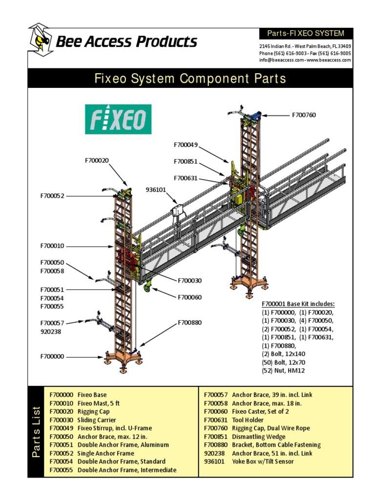 Parts-Fixeo System Components | PDF | Equipment | Manufactured Goods