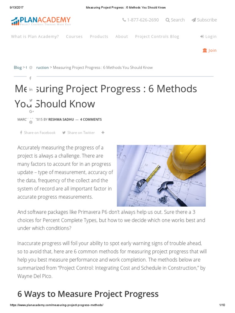 Measuring Project Progress - 6 Methods You Should Know | PDF ...