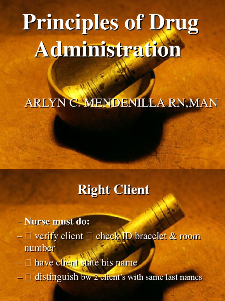 Principles of Drug Administration | PDF | Pharmaceutical Drug | Dose ...