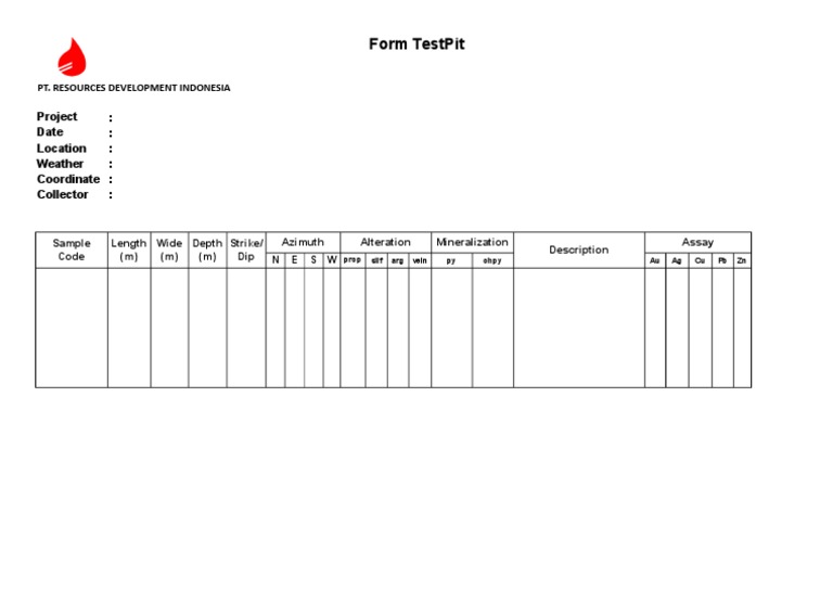 Form Test Pit | PDF | Chemistry | Nature