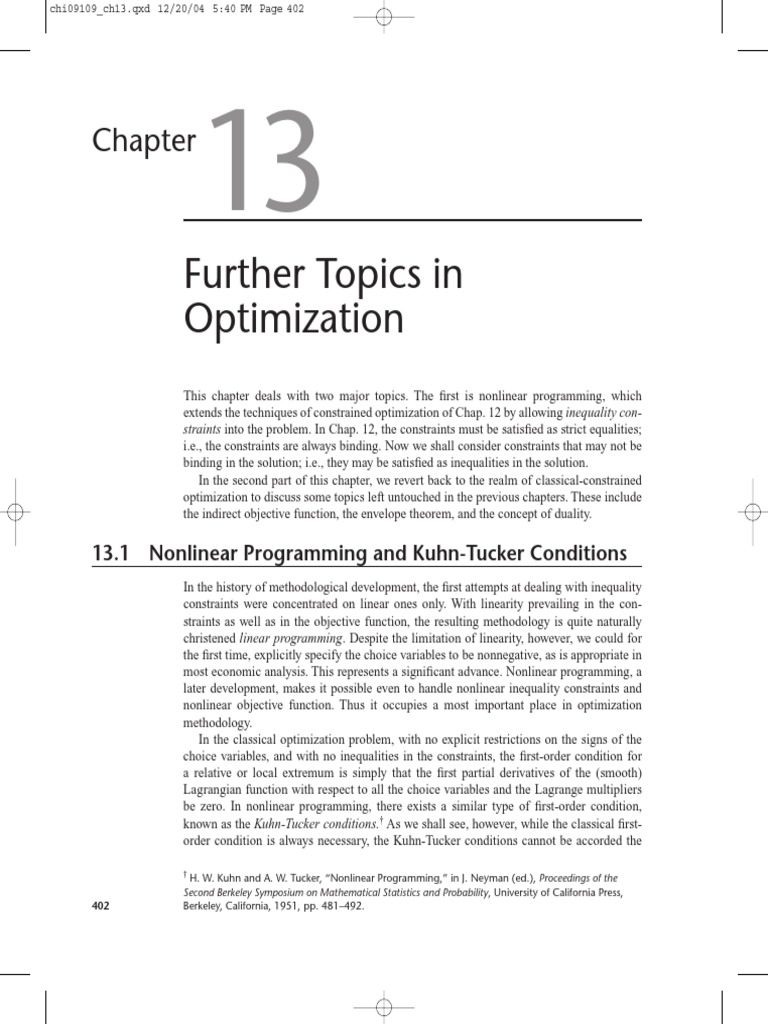 Chi09109 ch13 | PDF | Nonlinear Programming | Mathematical Optimization