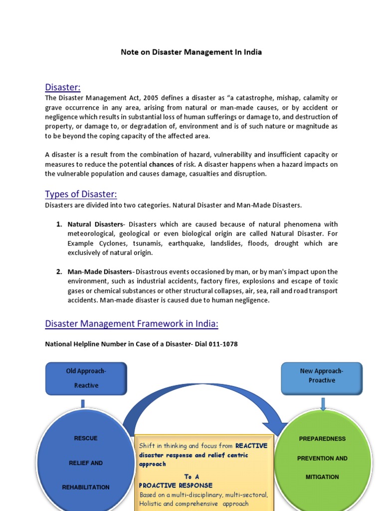 Disaster Management Scenerio in India | PDF | Emergency Management ...