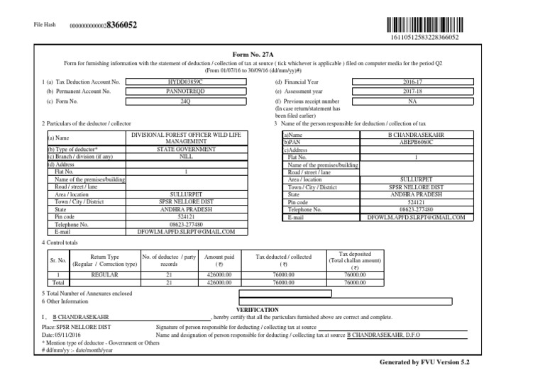 27a Hydd03859c 24Q Q2 201617 PDF | PDF | Payments | Government Finances