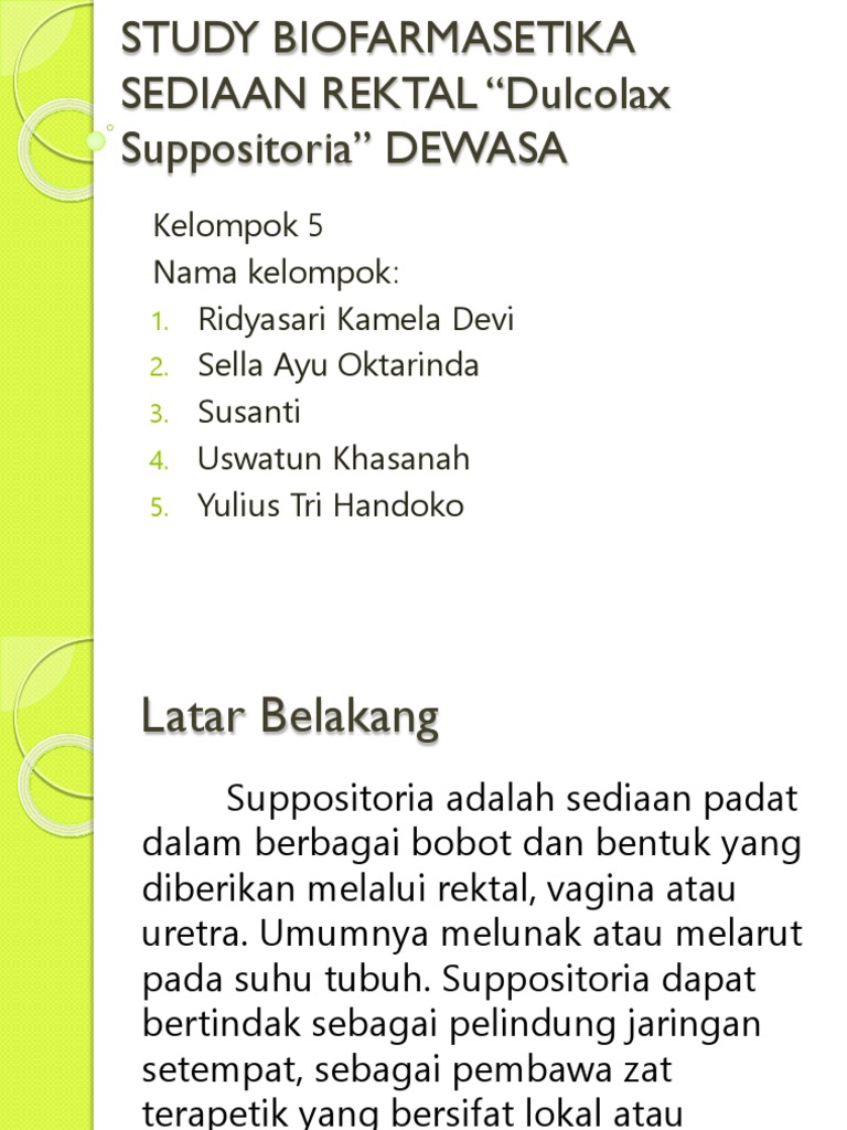 STUDY BIOFARMASETIKA SEDIAAN REKTAL | PDF