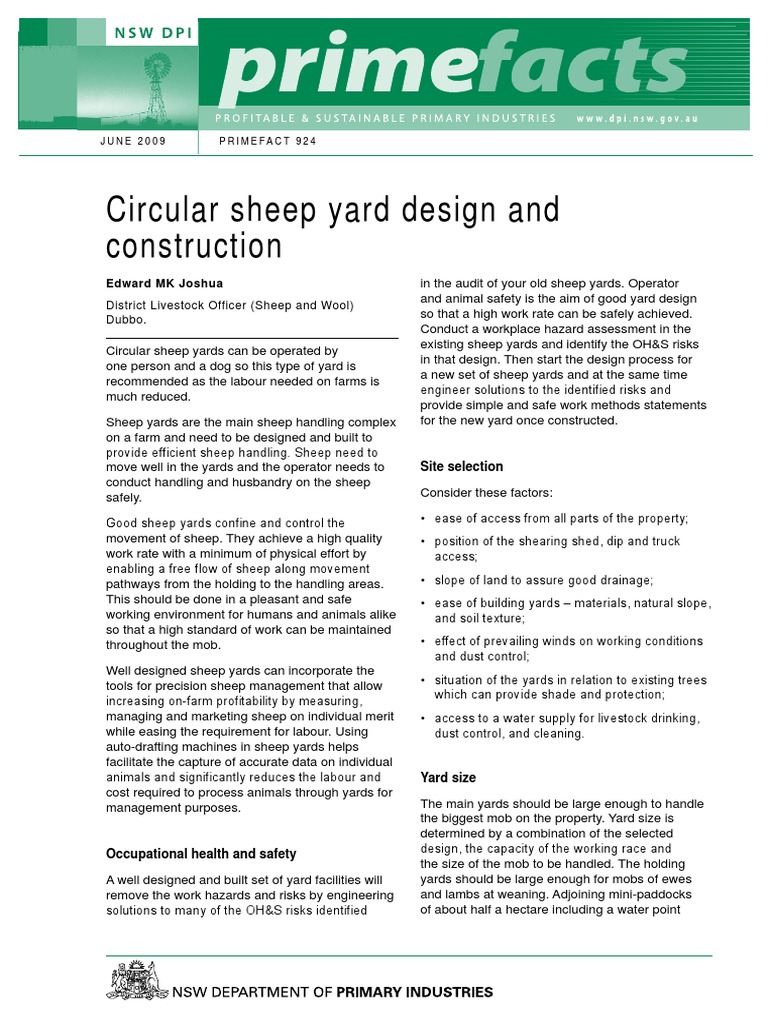 Circular Sheep Yard Design and Construction PDF | PDF | Sheep | Eucalyptus