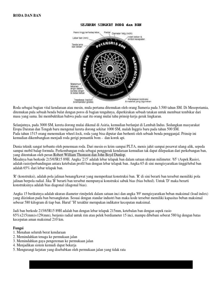 Roda Dan Ban Rangkuman | PDF