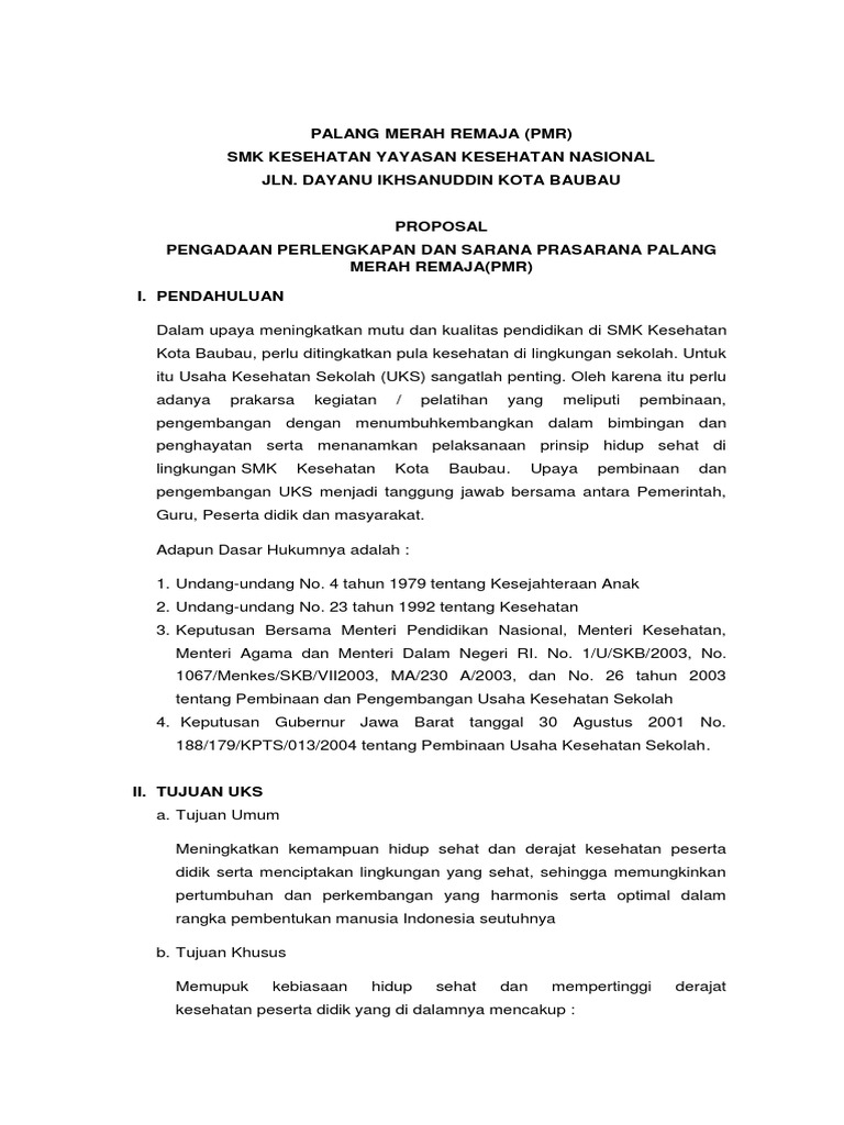Proposal UKS PMR | PDF