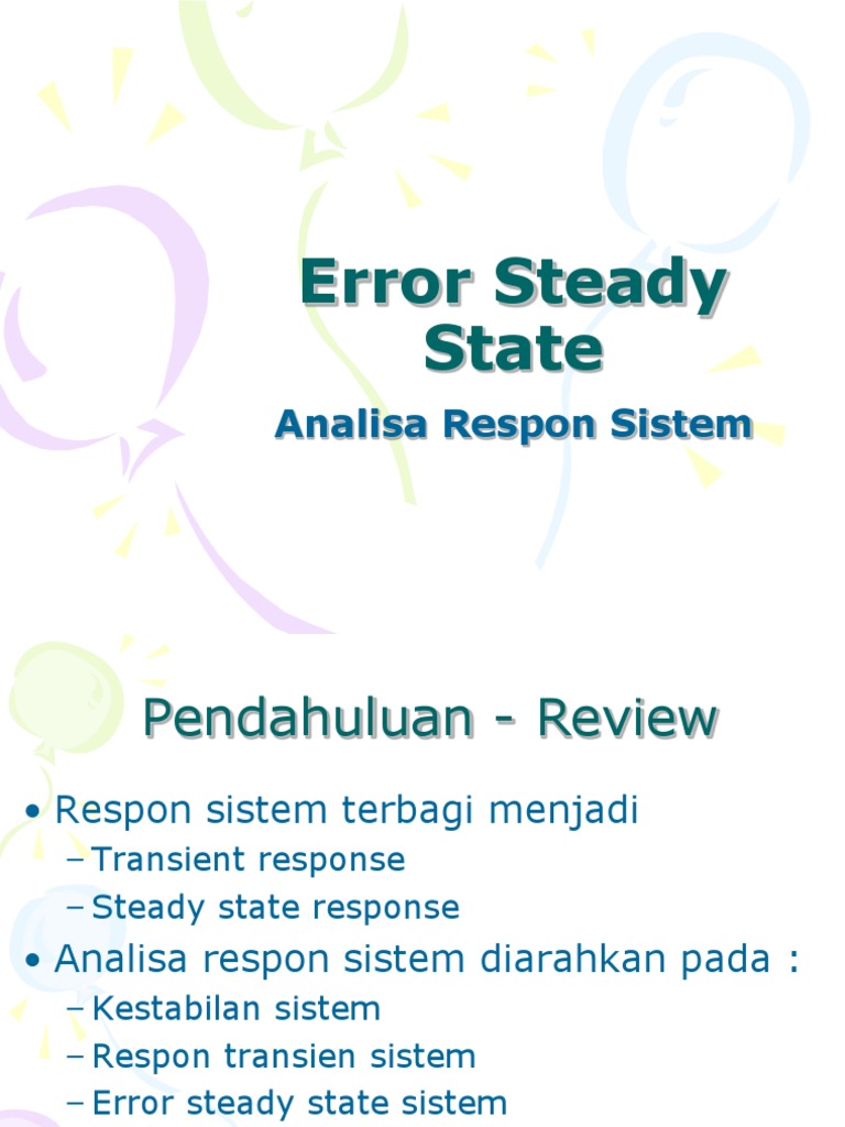 Slide Error Steady State | PDF