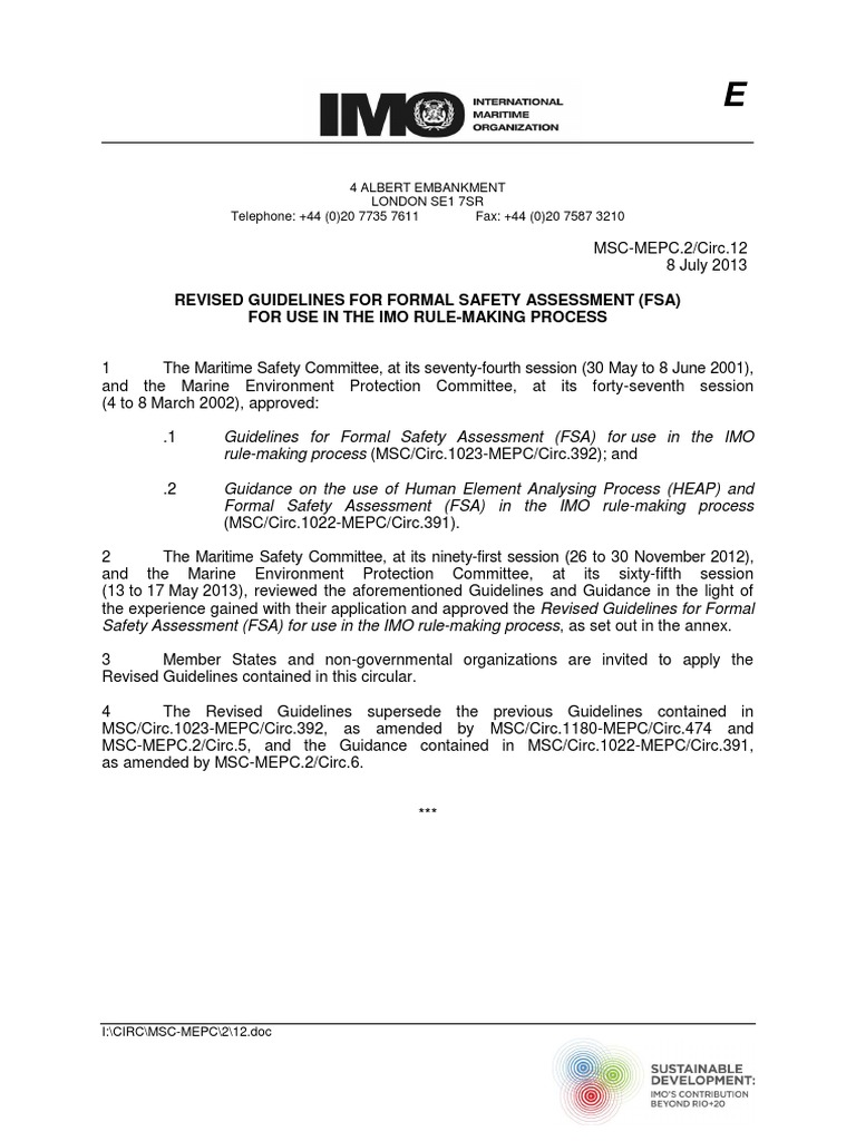 Msc-mepc.2-Circ.12 - Revised Guidelines For Formal Safety Assessment ...
