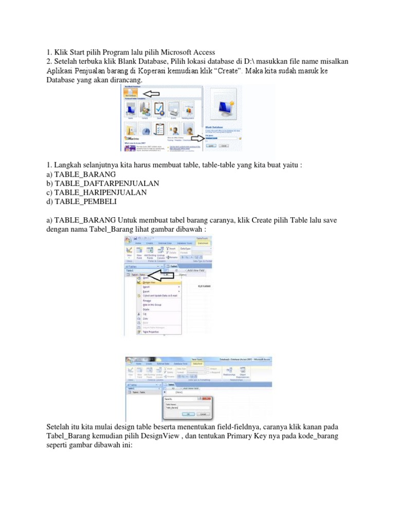 Panduan Membuat Database di Access | PDF