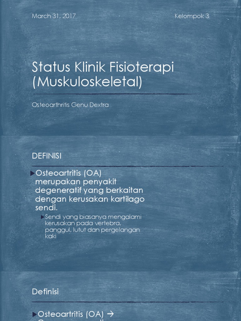 Status Klinik Fisioterapi OA | PDF