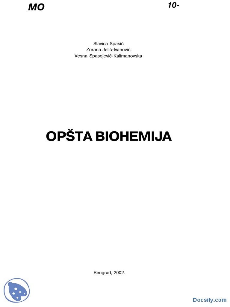 Opsta Biohemija Skripta Biohemija Medicina | PDF