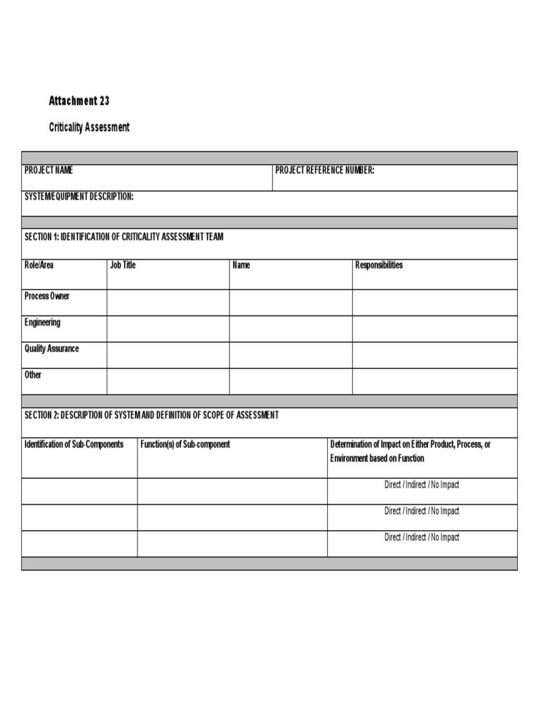Criticality Assessment for Project Systems | PDF | Calibration ...