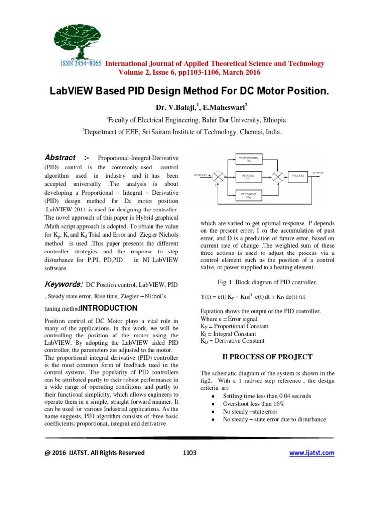LabVIEW Based PID Design Method For DC Motor Position | PDF | Systems ...