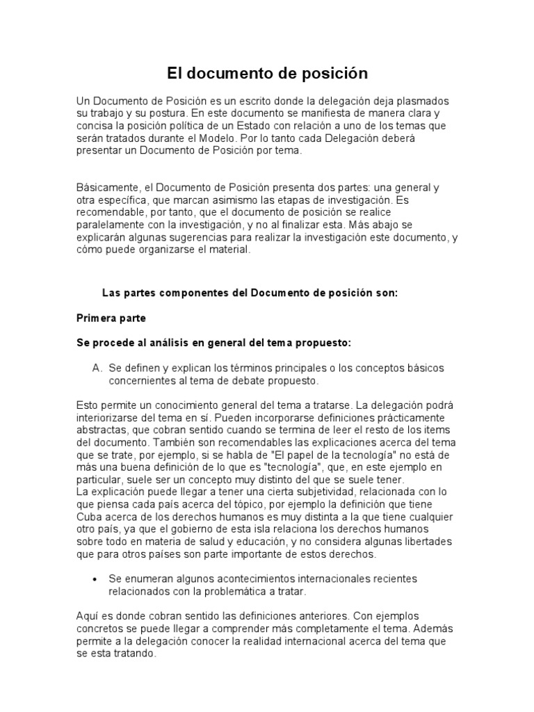 El Documento de Posición | PDF | Conocimiento | Derechos humanos