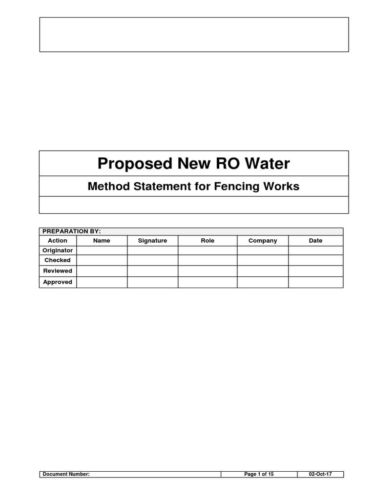 Fencing Method Statement | PDF | Personal Protective Equipment | Safety