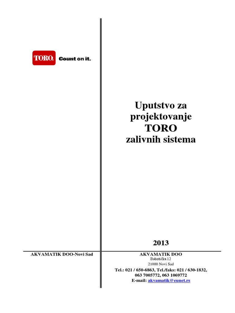 Uputstvo Toro PDF | PDF