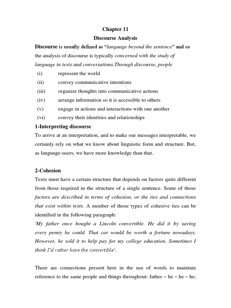 Chapter 11 Discourse Analysis | Download Free PDF | Semiotics | Cognitive Science