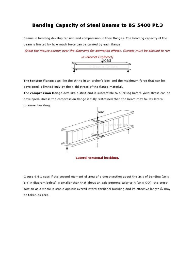Bending Capacity of Steel Beams To BS 5400 PT | PDF | Beam (Structure ...