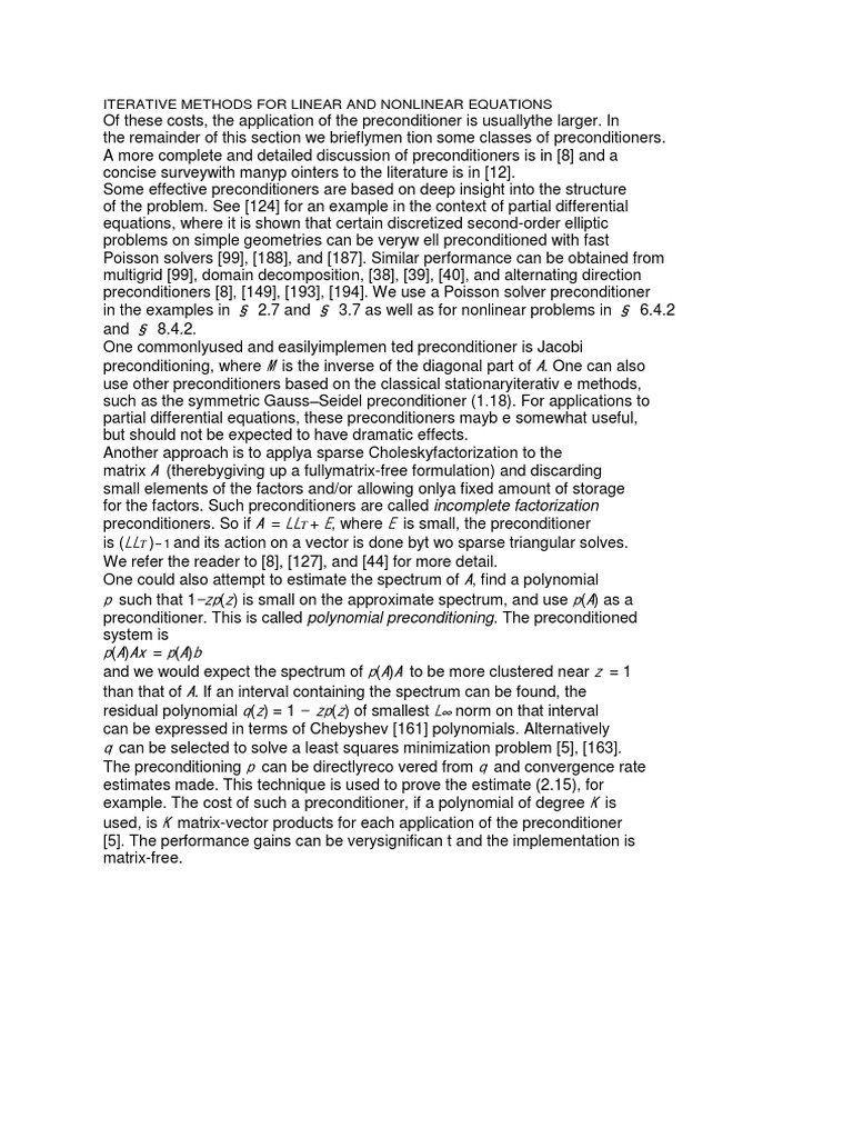 Iterative Methods For Linear and Nonlinear Equations | PDF | Areas Of ...