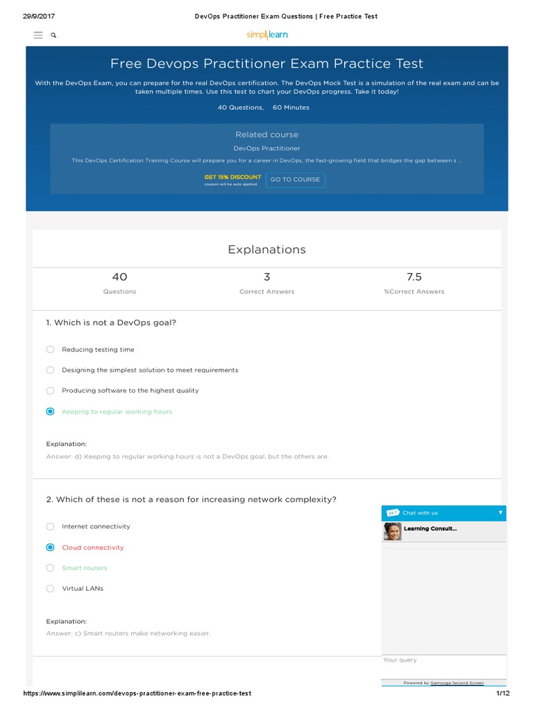 DevOps Practitioner Exam Questions - Free Practice Test | PDF ...