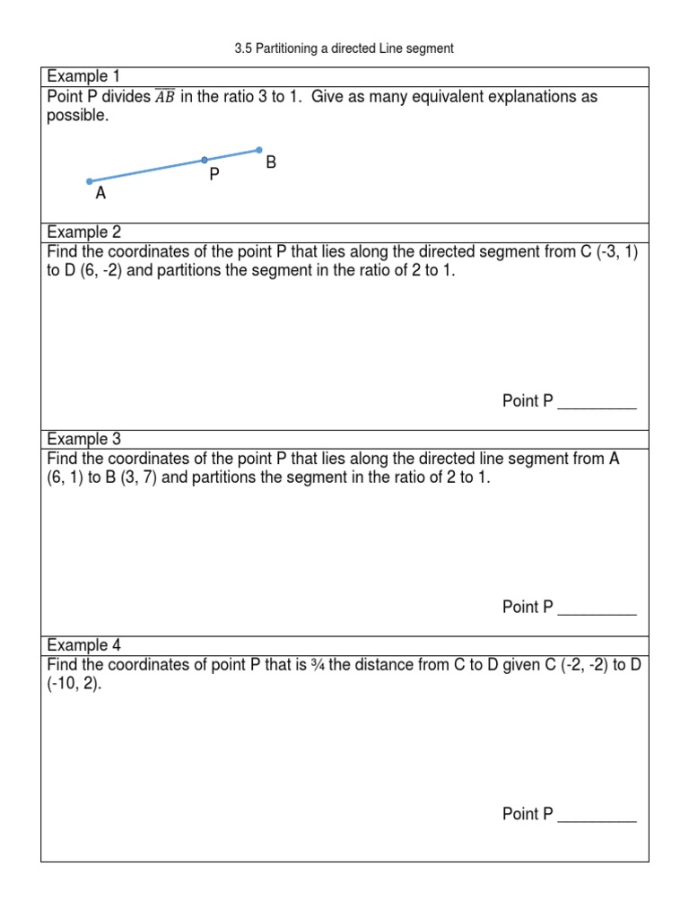 Partitioning A Directed Line Segment | PDF