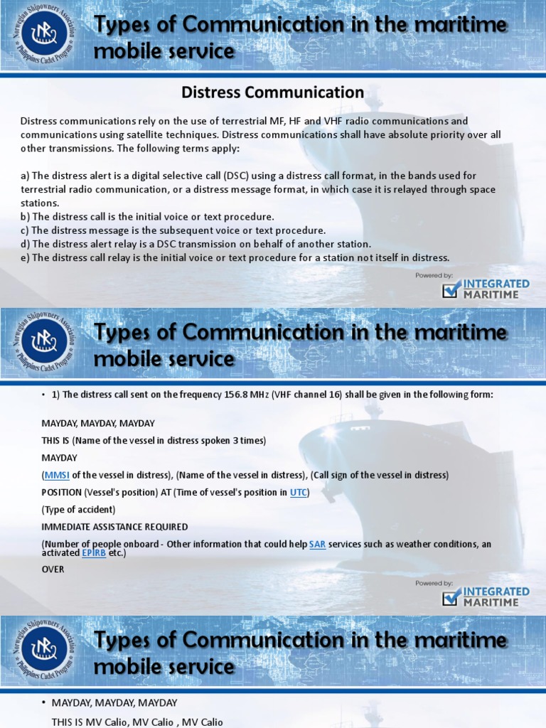Types of Communication in The Maritime Mobile Service | PDF | Radio ...