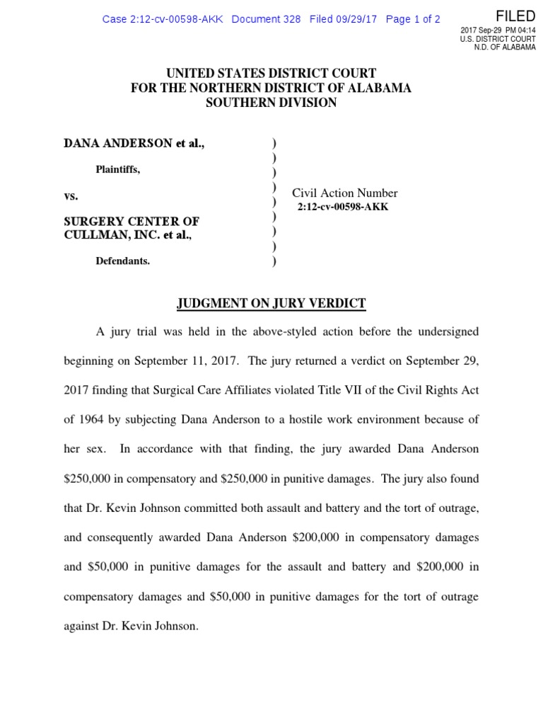 Judgement On Jury Verdict | PDF | Punitive Damages | Damages