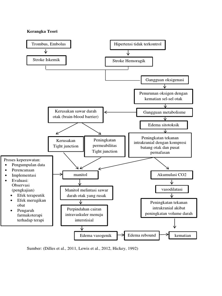 Kerangka Teori Stroke Iskemik dan Hemoragik | PDF