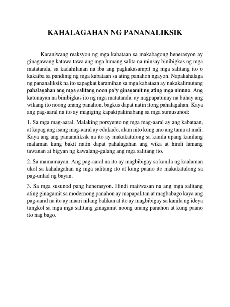 Kahalagahan Ng Pananaliksik