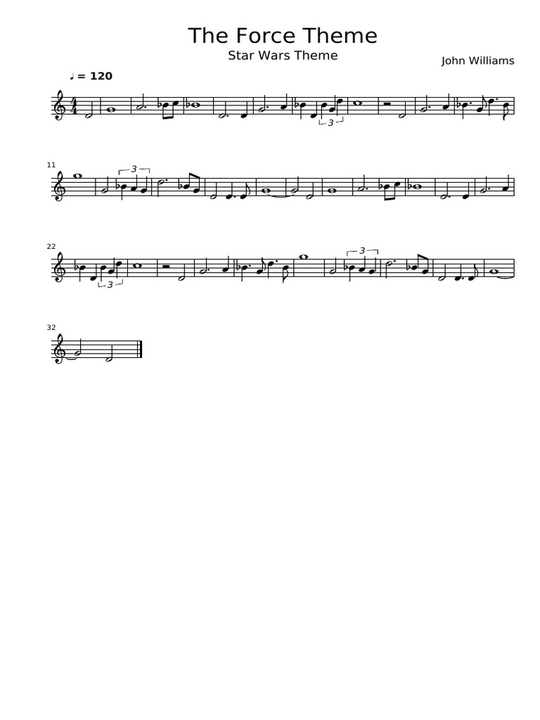 Star Wars The Force Theme | PDF