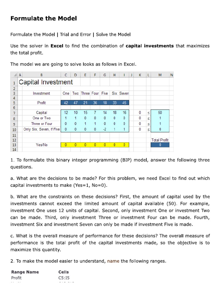 Capital Investment in Excel - EASY Excel Tutorial | PDF