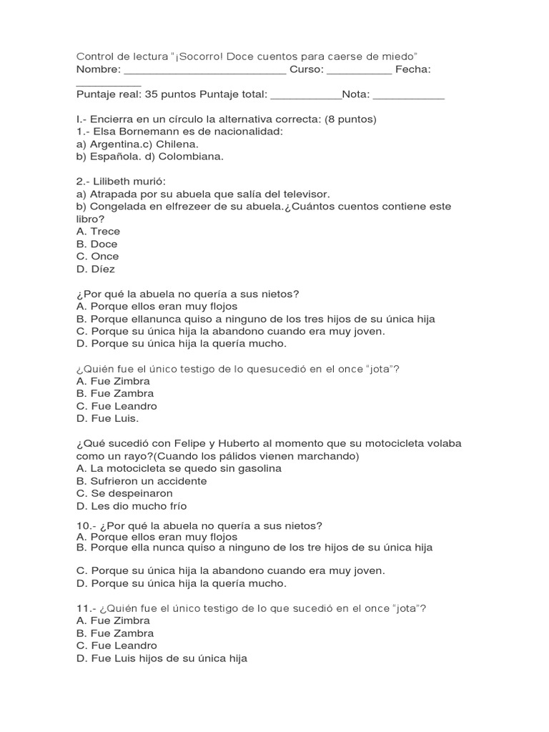 Prueba Libro Socorro Pdf Ocio