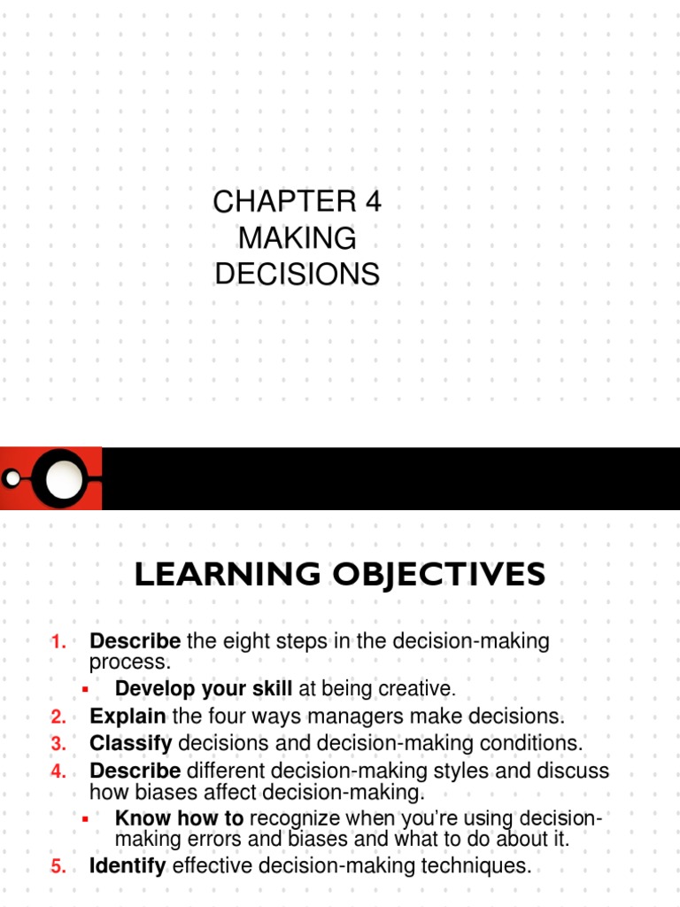 Chapter 4 Decision Making | PDF | Bias | Decision Making