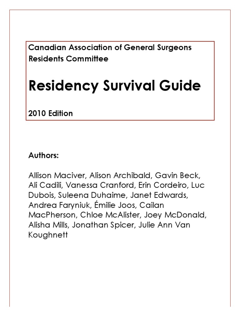 Surgical Resident Survivial Guide Handbook-2010 PDF | Descargar gratis ...