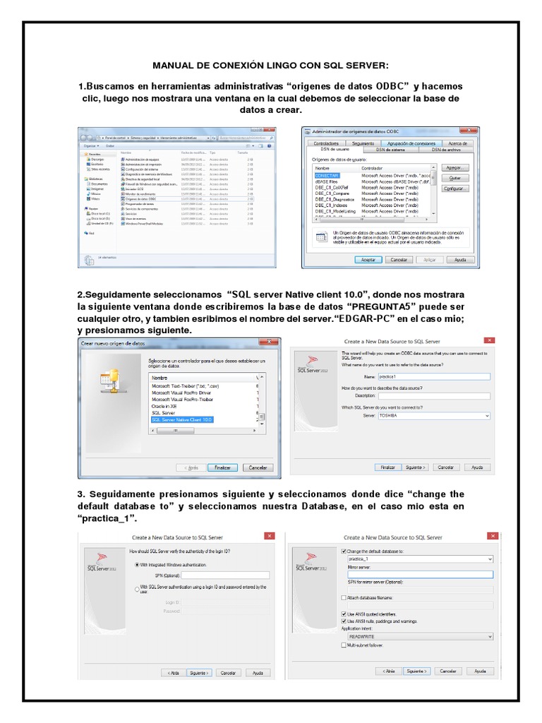 Conexión Lingo Con SQL Server - Oracle | PDF