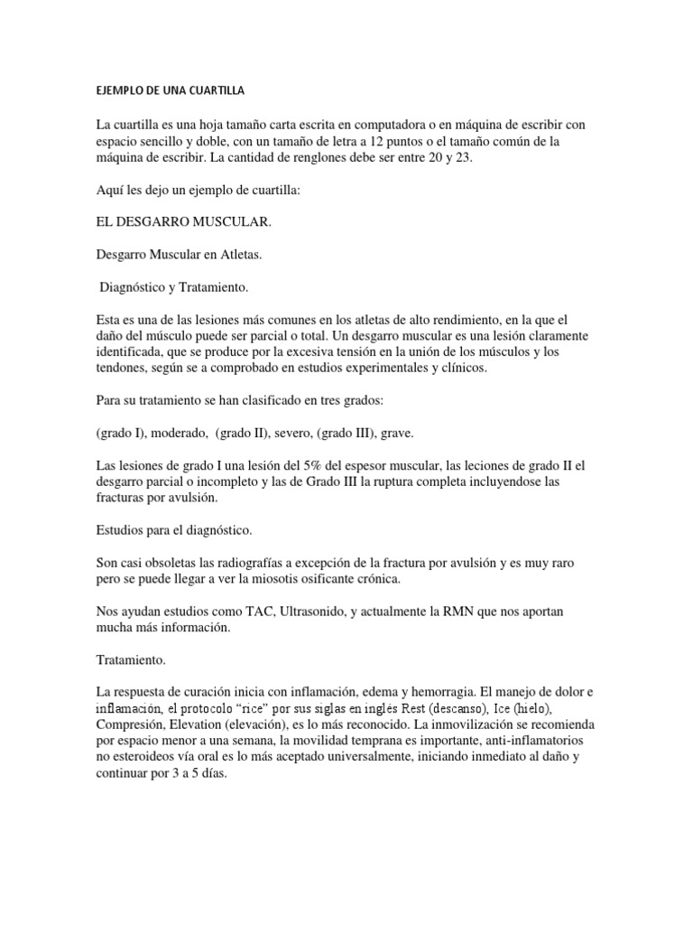 Ejemplo de Una Cuartilla | PDF