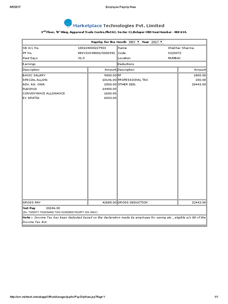 Employee Payslip New | Economy Of The United States | Personal Finance ...