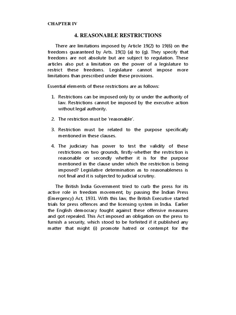 Reasonable Restriction of Article 19 | PDF | Defamation | Demonstration ...