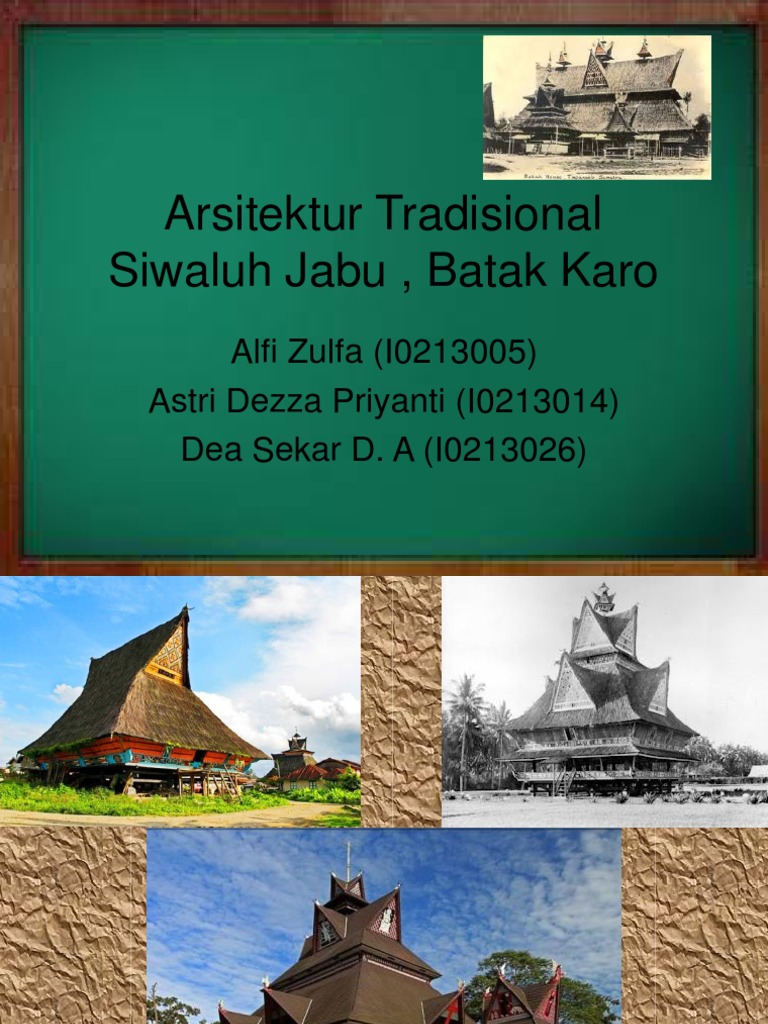 Arsitektur Tradisional Batak Karo | PDF