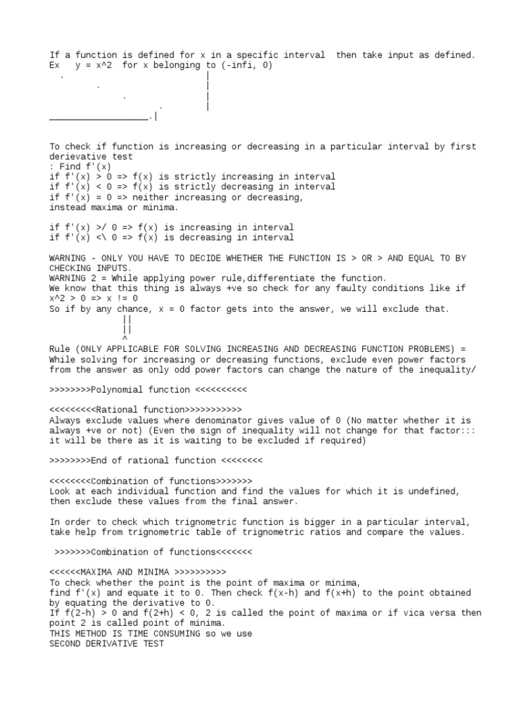 Increasing/Decreasing Functions Guide | PDF | Maxima And Minima | Monotonic Function